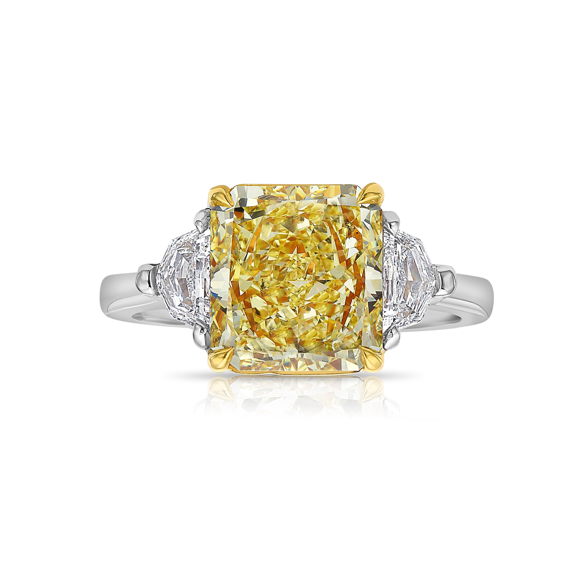 3.02ct Fancy Intense Yellow Radiant SI1 GIA Ring – Namdar Diamonds