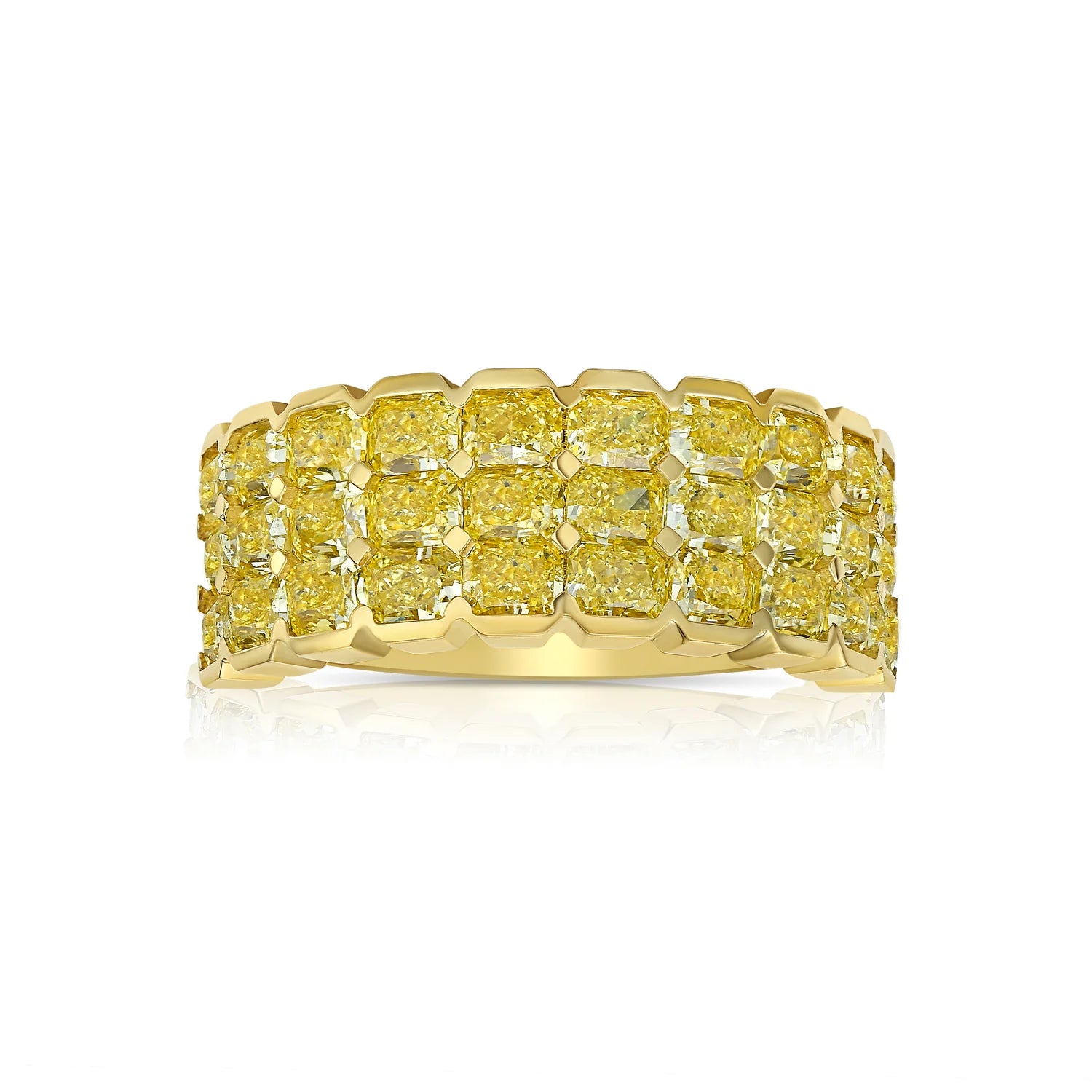 Three Row Radiant Halfway Band – Namdar Diamonds