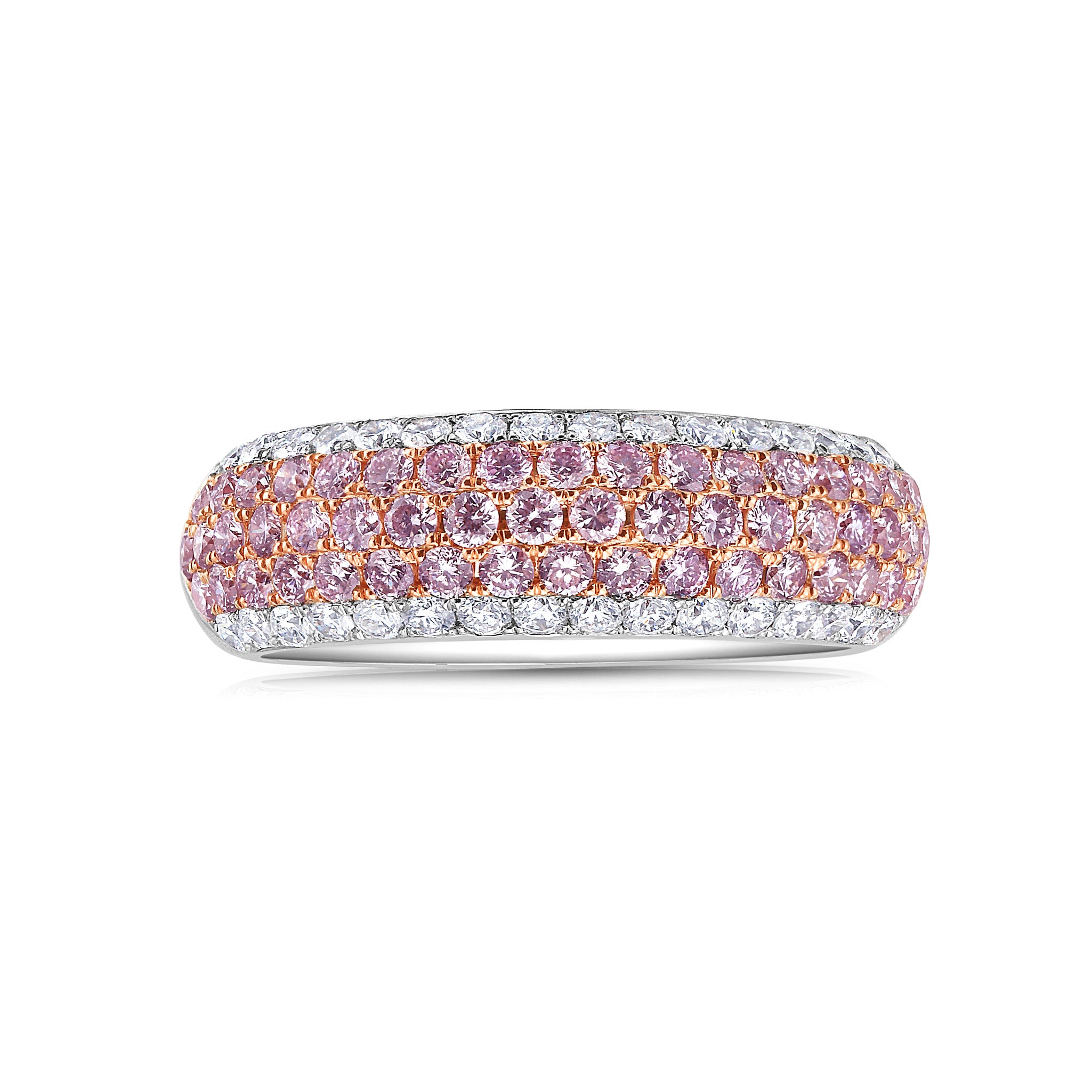Five Row Pink & White Diamond Half Eternity Ring | 1.23 CTW – Namdar ...
