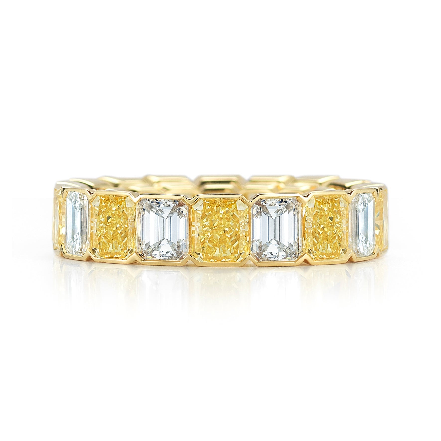 Fancy Yellow and White Diamond Eternity Band - Rare Colors – Namdar ...